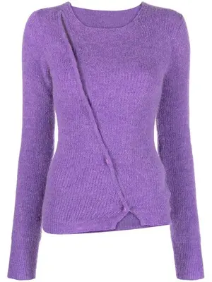 Jacquemus La Maille Pau Asymmetric Cardigan - Purple