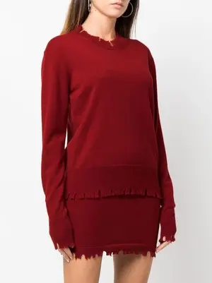 UMA WANG Distressed-edge Knit Jumper