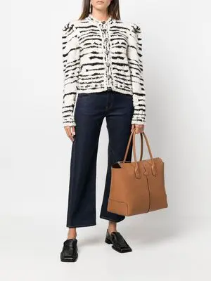 TOD'S Logo-patch Leather Tote Bag - Brown