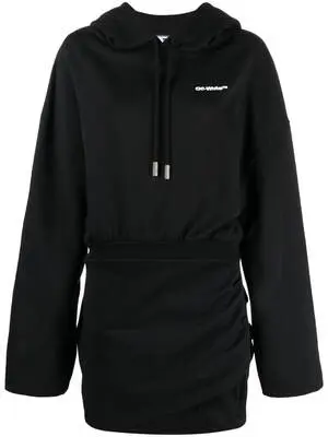 Off-White Hoodie Dress With Embroidered Logo