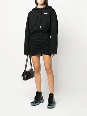 Off-White Hoodie Dress With Embroidered Logo