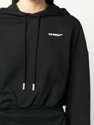 Off-White Hoodie Dress With Embroidered Logo