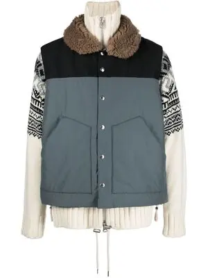 Sacai Padded Shearling-collar Jacket