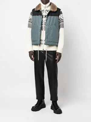 Sacai Padded Shearling-collar Jacket