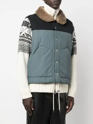 Sacai Padded Shearling-collar Jacket