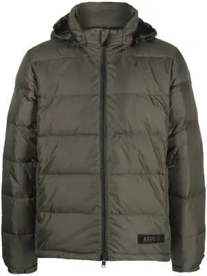 Aspesi Logo-patch Down Puffer Jacket - Green