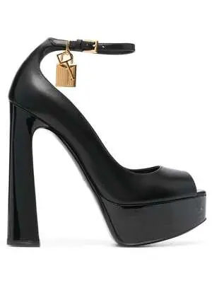 TOM FORD Padlock Charm Platform Pumps - Black