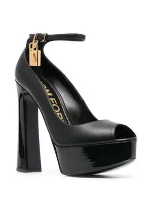 TOM FORD Padlock Charm Platform Pumps - Black