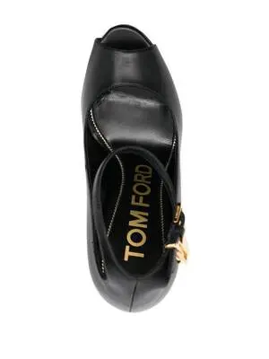 TOM FORD Padlock Charm Platform Pumps - Black