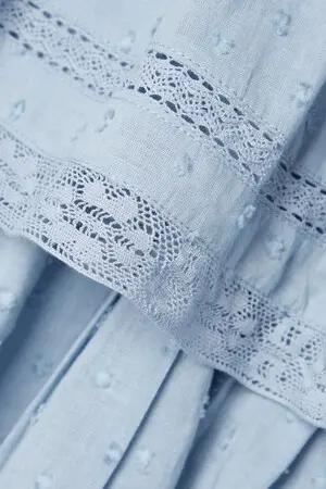 LoveShackFancy Natasha Lace-trimmed Swiss-dot Cotton-voile Mini Dress