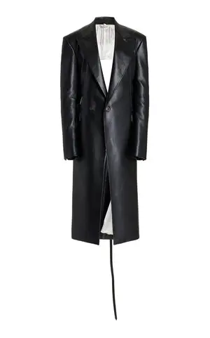 PETER DO Backless Faux Leather Trench Coat Only