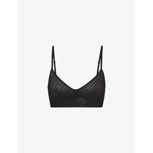 SKIMS Logo Mesh Skimpy Stretch-mesh Bra
