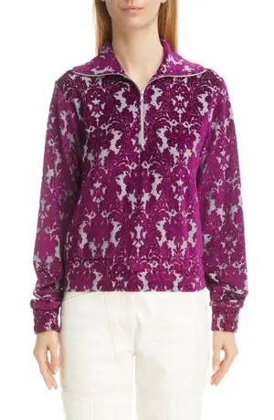 Dries Van Noten Hatvasa Wallpaper Jacquard Sweater - Purple