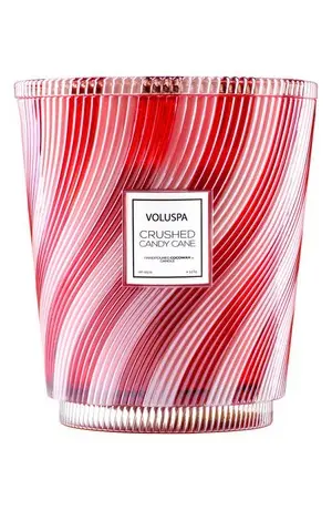 Voluspa Crushed Candy Cane 5-wick Hearth Candle Red