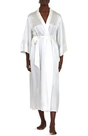 PAPINELLE Celine Silk Robe - Ivory