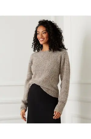 Karen Kane Blouson Sleeve Bouclé Sweater