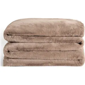 UNHIDE Cuddle Puddles Plush Throw Blanket Mocha Shar-pei