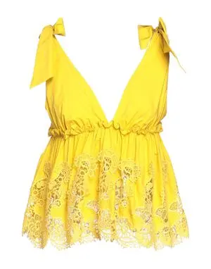 P.a.r.o.s.h Peplum Lace Top - Yellow