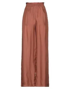 SOLOTRE Wide Leg Pants - Brown