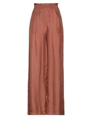 SOLOTRE Wide Leg Pants - Brown