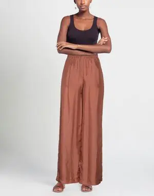 SOLOTRE Wide Leg Pants - Brown