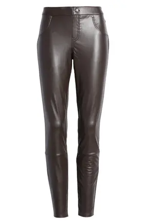 Hue Faux Leather Leggings - Espresso