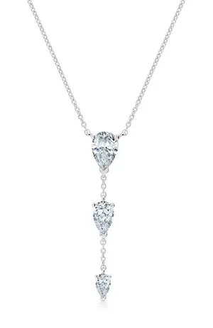 CRISLU Crislu Oppulent Drops Y-Necklace Platinum