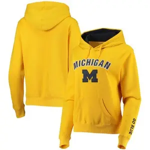 COLOSSEUM Michigan Wolverines Arch & Logo 1 Pullover Hoodie - Maize