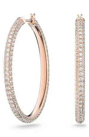 SWAROVSKI Dextera Pavé Hoop Earrings - Rose Gold