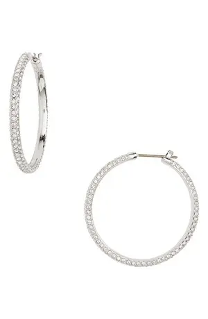SWAROVSKI Dextera Pavé Hoop Earrings - Silver