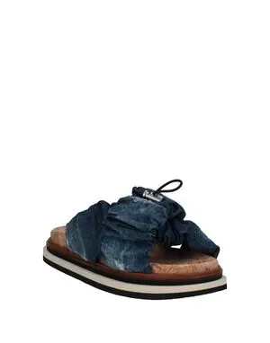 Hogan Denim Slide Sandals