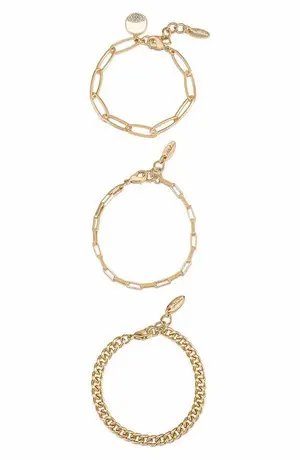 ETTIKA Ettika Set Of 3 Chain Link Bracelets