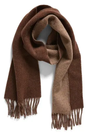 Polo Ralph Lauren Classic Reversible Wool Blend Scarf Nutmeg/ Brown Heather