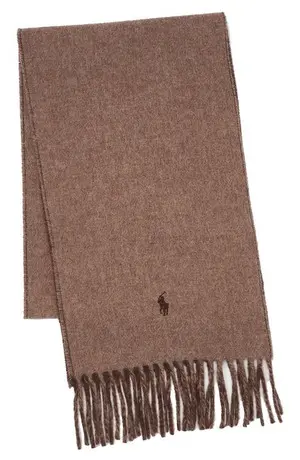 Polo Ralph Lauren Classic Reversible Wool Blend Scarf - Nutmeg/ Brown