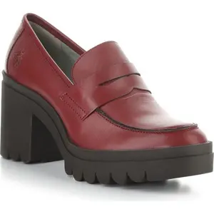 Fly London Toky Platform Loafer - Rust/dark Brown