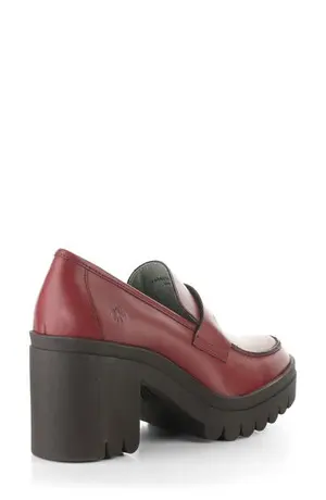 Fly London Toky Platform Loafer - Rust/dark Brown