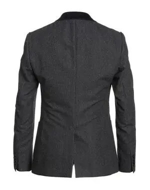 Dolce & Gabbana Single-breasted Striped Flannel Blazer With Velvet Trims