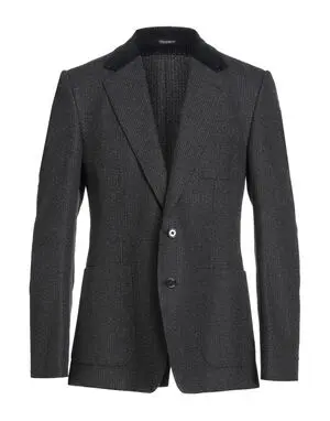 Dolce & Gabbana Single-breasted Striped Flannel Blazer With Velvet Trims
