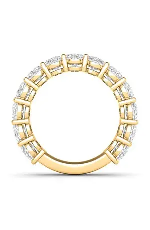 HAUTECARAT 18k Gold 3/4 Oval Cut Lab-created Diamond Eternity Ring - 18k Yellow Gold