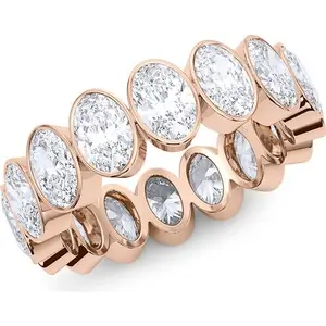 HAUTECARAT Oval Cut Lab-created Diamond Eternity Ring - Rose Gold