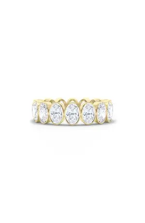 HAUTECARAT Oval Cut Lab-created Diamond Eternity Ring - Yellow Gold