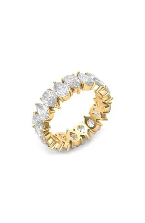 HAUTECARAT Pear Lab Created Diamond Eternity Ring - Yellow Gold