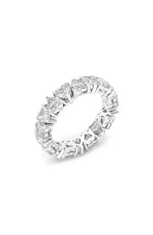 HAUTECARAT Alternating Hearts Lab-created Diamond Eternity Ring - White Gold