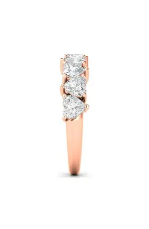 HAUTECARAT Alternating Hearts Lab Created Diamond Eternity Ring - 18k Rose Gold