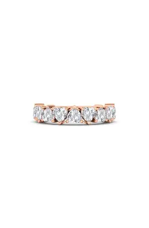 HAUTECARAT Alternating Hearts Lab Created Diamond Eternity Ring - 18k Rose Gold