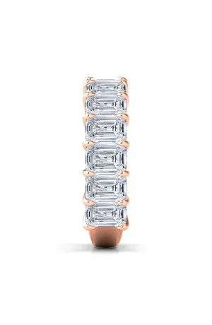 HAUTECARAT Emerald Cut Lab Created Diamond Eternity Ring - 18k Rose Gold