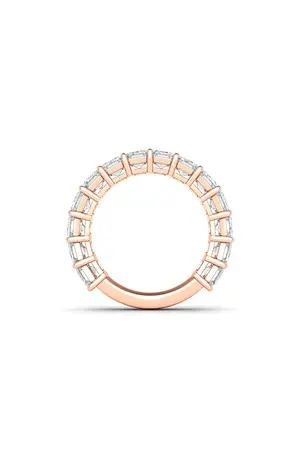 HAUTECARAT Emerald Cut Lab Created Diamond Eternity Ring - 18k Rose Gold