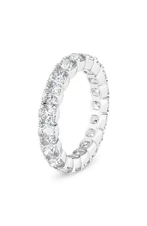 HAUTECARAT HauteCarat Cushion Cut Lab Created Diamond Eternity Ring 18k White Gold