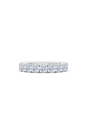 HAUTECARAT Cushion Cut Lab Created Diamond Eternity Ring - White Gold