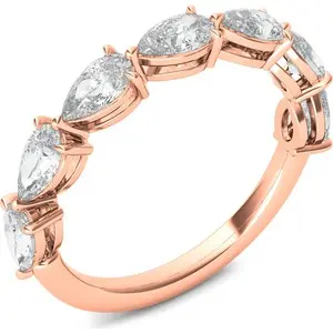 HAUTECARAT Pear Cut Lab Created Diamond Half Eternity Ring - Rose Gold